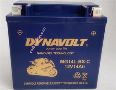 China DYNAVOLT MG14L-BS-C BATTERY 12V 14Ah AGM GEL Lead Acid Battery for Motorcycle New Original for sale