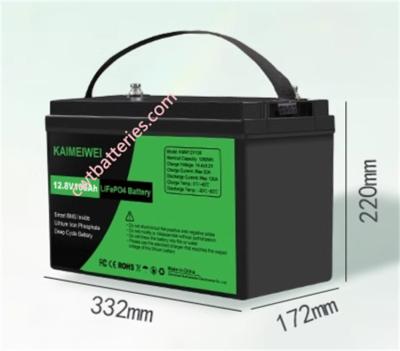 China KAIMEIWEI 12.8V 100AH LiFePO4 RV Battery with Long Lifespan for Solar Energy for sale