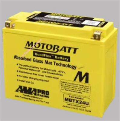 China 12V 25Ah 4 Wheeler ATV Batteries Replacement Yellow MOTOBATT Mbtx24u for sale