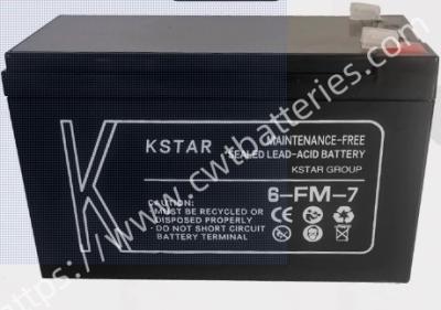 China KSTAR 6-FM-7 VRLA Battery 12V 7Ah Sealed Lead-Acid Batteries Maintenance-free for Power Storage for sale