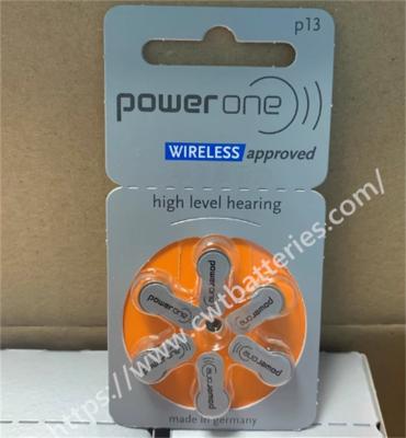 China Powerone P13 1.45V Hearing Zinc Air Battery Portable Harmless Battery Disposable 6pcs / Pack for sale
