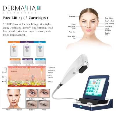 China Portable 7D 9D Cartridge Beauty Hifu Machine 10000 Shots 150W for sale