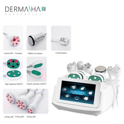 China 8 In 1 Invasive Radio Frequency Cavitation Machine 40K 80K Vacuum Cavitation Weight Loss for sale