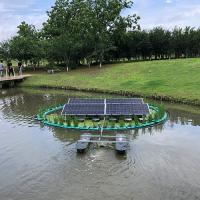 China Solar Powered Pond Aeration System with Rotary Disc Impeller for Water Treatment and Oxygenation for sale