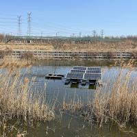 China Solar Powered Floating Pond Aerator with DC Motor and Fountain Display for Water Oxygenation and Circulation for sale