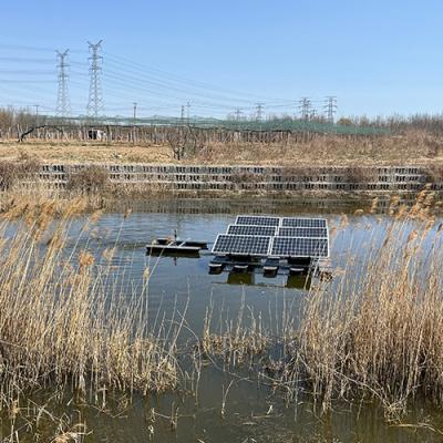 China Solar Powered Floating Pond Aerator with DC Motor and Fountain Display for Water Oxygenation and Circulation for sale