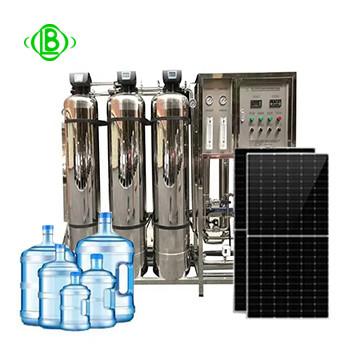 China RO Solar Powered Water Purification System 220V with PLC Control for Remote Areas and Seawater Desalination for sale