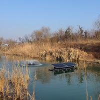 China River Circulation Solar Pond Fountain Aerator 0.7KW Weather Resistant Water Treatment System for sale