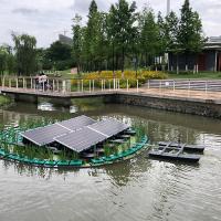 China Solar Powered Pond Aeration System with Rotary Disc Impeller for Water Treatment and Oxygenation for sale