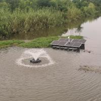 China 120W Solar Fountain Aerator with 80W Motor for 1000-2000 m² Lake & Pond Oxygenation for sale