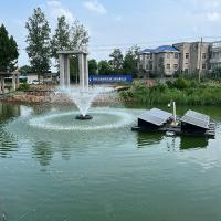 China 100W Solar Powered Fountain Water Aerator for Fish Ponds - 60W Motor, 2.5m Water Lift, 1000-2000 m² Coverage for sale