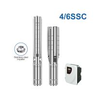 China Solar Deep Well Pump Stainless Steel 4SSC DC Brushless Motor 1100W to 7500W MPPT Controller for sale