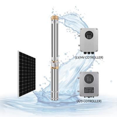 China Solar Powered DC Brushless Submersible Water Pump 24V 0.75kw Stainless Steel High Flow Irrigation for sale