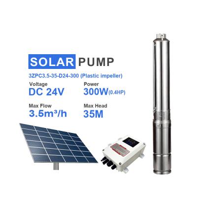 China 300W DC24V Stainless Steel Submersible Solar Water Pump for Deep Well for sale