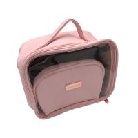 China Free Sample Screen Printed Wesson Pink Travel Toiletry Bag for sale