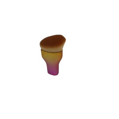 China Private Brand Exquisite Purple Gold Plated Torch Kabuki Makeup Brush for sale