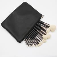 China Wood Handle Black 14Pcs Private Label Makeup Brush Set 19.6*1.7cm for sale