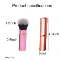 China Pink ISO9001 Nylon Retractable Makeup Brush 10.5*2.5cm for sale