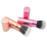 China Pink ISO9001 Nylon Retractable Makeup Brush 10.5*2.5cm for sale