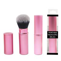 China Pink ISO9001 Nylon Retractable Makeup Brush 10.5*2.5cm for sale