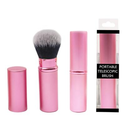 China Pink ISO9001 Nylon Retractable Makeup Brush 10.5*2.5cm for sale