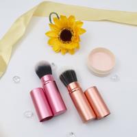 China Pink ISO9001 Nylon Retractable Makeup Brush 10.5*2.5cm for sale