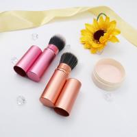 China Pink ISO9001 Nylon Retractable Makeup Brush 10.5*2.5cm for sale