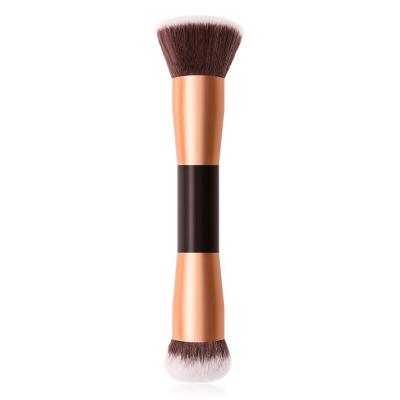 China 152cm Length ISO9001 Double Headed Makeup Brush Gold Handle Synthetic for sale