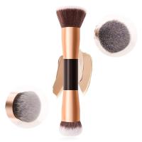 China 152cm Length ISO9001 Double Headed Makeup Brush Gold Handle Synthetic for sale
