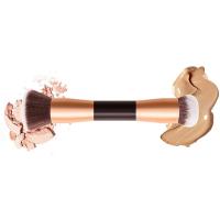 China 152cm Length ISO9001 Double Headed Makeup Brush Gold Handle Synthetic for sale