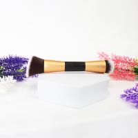 China 152cm Length ISO9001 Double Headed Makeup Brush Gold Handle Synthetic for sale