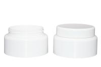 China PP Double Layer Round Shoulder Cream Jar Bottle Hot Filling Cleansing Balm 50g 100g for sale