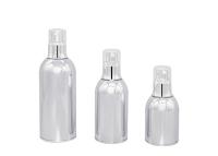 China Acrylic Skincare Cosmetic Airless Bottle Full Electroplating Vacuum Bottle 30ml 50ml 100ml for sale