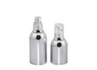 China Acrylic Skincare Cosmetic Airless Bottle Full Electroplating Vacuum Bottle 30ml 50ml 100ml for sale