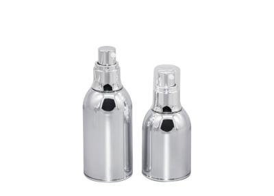 China Acrylic Skincare Cosmetic Airless Bottle Full Electroplating Vacuum Bottle 30ml 50ml 100ml for sale
