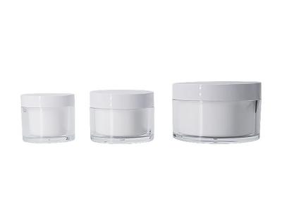 China Transparent Replaceable Acrylic Cream Jar Refilled With Aluminum Seal 50g 100g 200g for sale