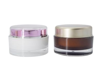 China 100g Acrylic Leak Proof Cosmetic Cream Jar Packaging Od 87mm Wide Screw Cap for sale