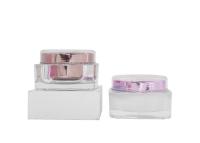 China Square Acrylic Double Wall Cosmetic Skincare Cream Jar 100g Od 87mm for sale