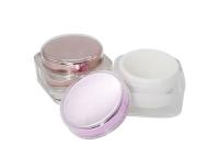 China Square Acrylic Double Wall Cosmetic Skincare Cream Jar 100g Od 87mm for sale