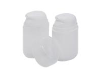 China 50ml PP Airless Bottle Sunscreen Packaging Oval Flat Vacuum PCR Bottle for sale