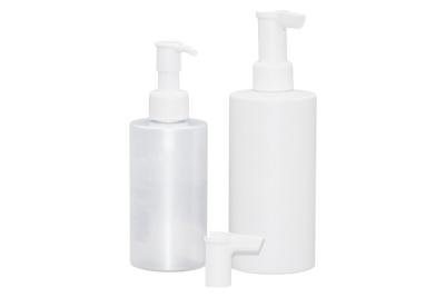China 200ml 300ml Makeup Cleansing Oil Pump Bottle Flat Shoulder Cosmetic Remover Bottle for sale