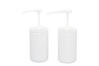 China 960ml Plastic Round Container Syrup Dispenser Pump With 5ml 8ml 10ml Dosage for sale
