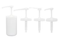 China 15ml 30ml Square Head Sauce Dispenser Pump With 32 Oz Plastic Container for sale