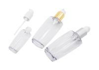 China Oval Transparent 30ml 100ml PETG Lotion Pump Bottle Makeup Oil Cleansing Dispenser for sale
