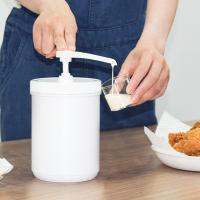 China Universal Condiment Pump Dispenser Kit Narrow Head For 1250ml PE Round Container for sale