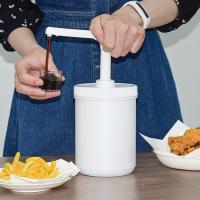 China 0.5oz 1oz UKS30 Sauce Dispenser Pump With Food Grade Round PE Container 1250ml for sale