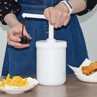 China 0.5oz 1oz UKS30 Sauce Dispenser Pump With Food Grade Round PE Container 1250ml for sale