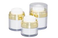 China 15g 30g 50g Rotary Airless Cream Jar Cosmetic Skincare Vacuum Packaging Container for sale