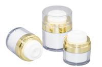 China 15g 30g 50g Rotary Airless Cream Jar Cosmetic Skincare Vacuum Packaging Container for sale