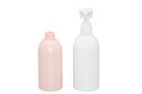 China Smooth PET Round Shoulders Cosmetic Lotion Bottle With 2.8cc 240ml 300ml for sale